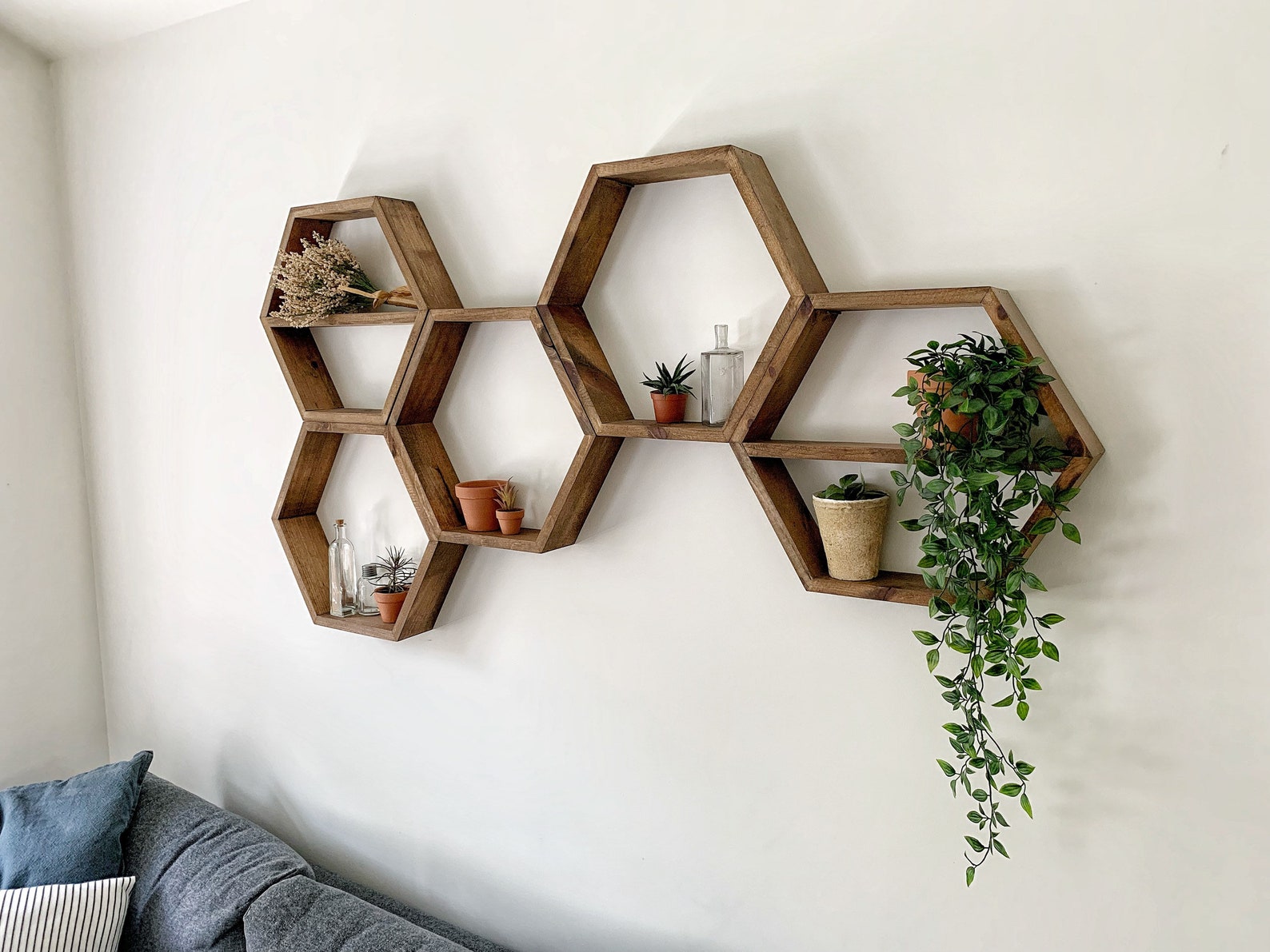 LARGE Hexagon Shelves / Wall Decor /honeycomb Shelves / Rustic - Etsy