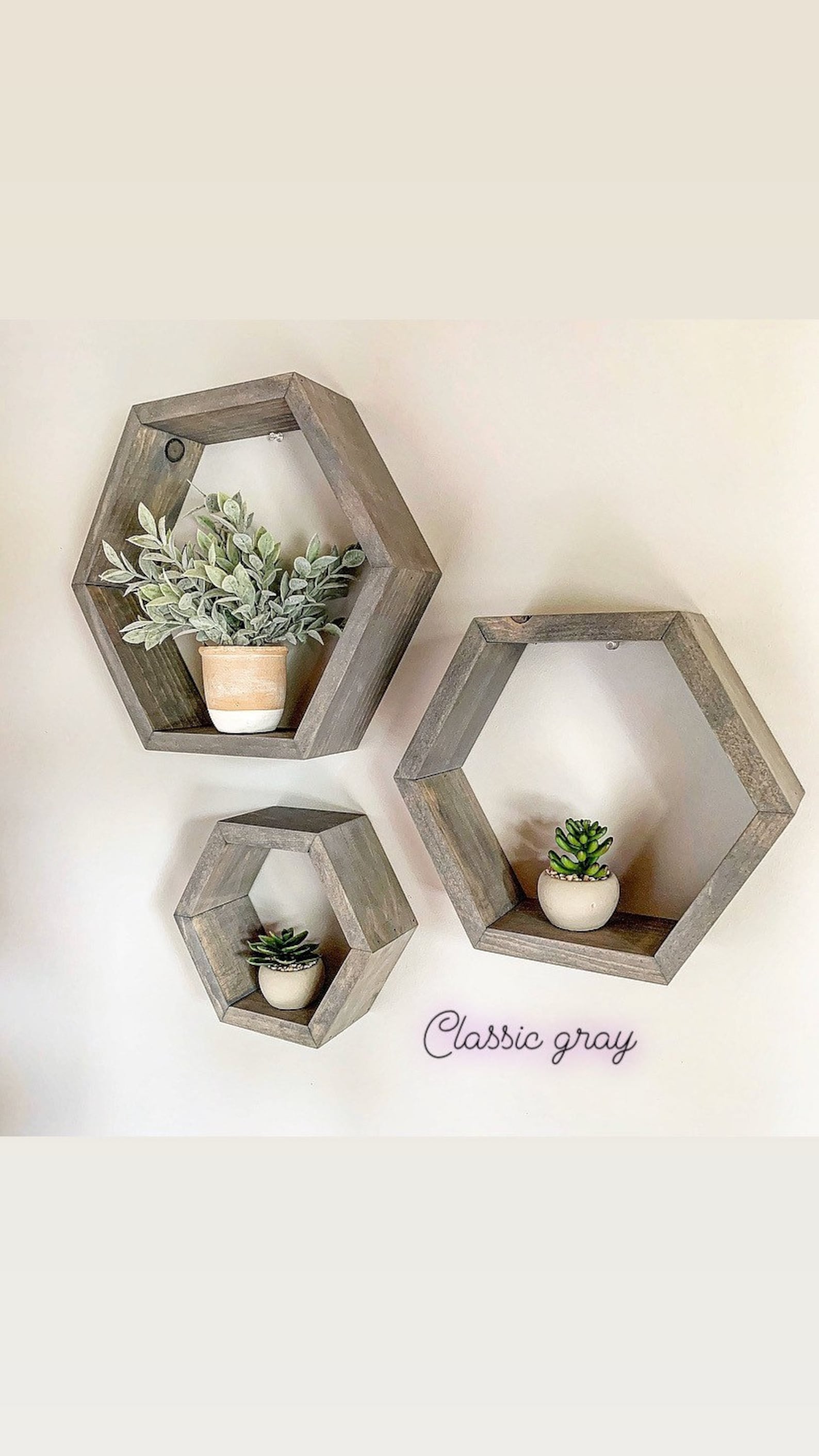 Set of 3 Hexagon Floating Shelves / Floating Shelf / Floating | Etsy