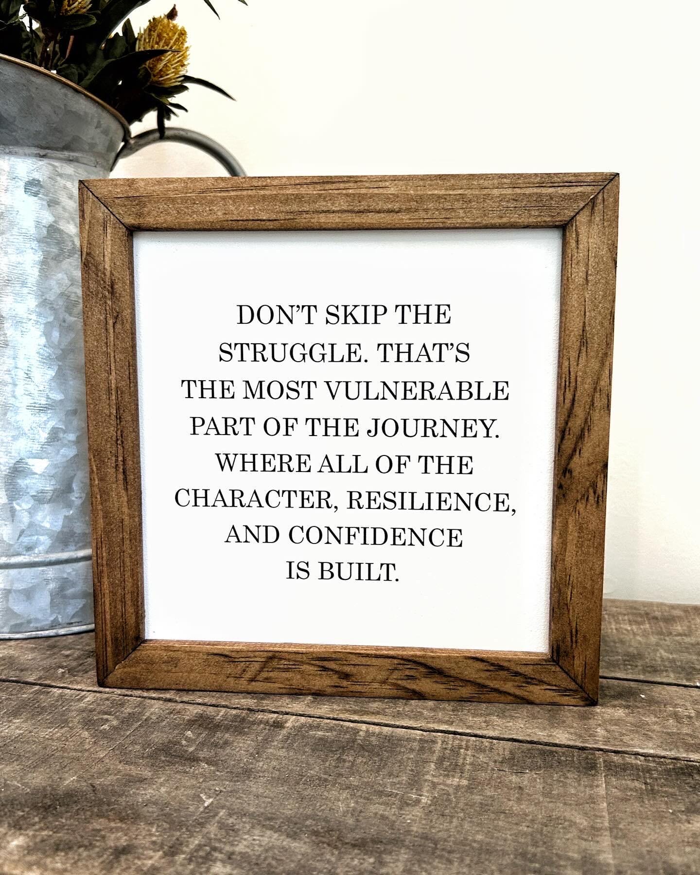 Dont Skip the Struggle Sign / Inspirational Sign / Office Sign - Etsy