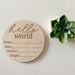 Hello World / Wooden Baby Disc /wood Baby Plaque - Etsy