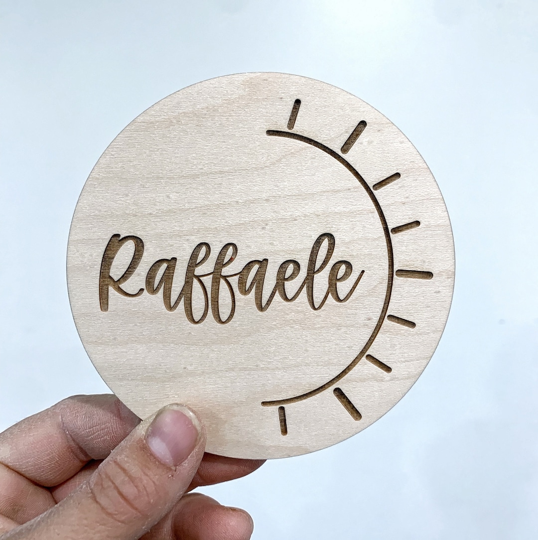 Personalized Baby Name Disc/ Wooden Baby Disc / Wood Baby Plaque ...