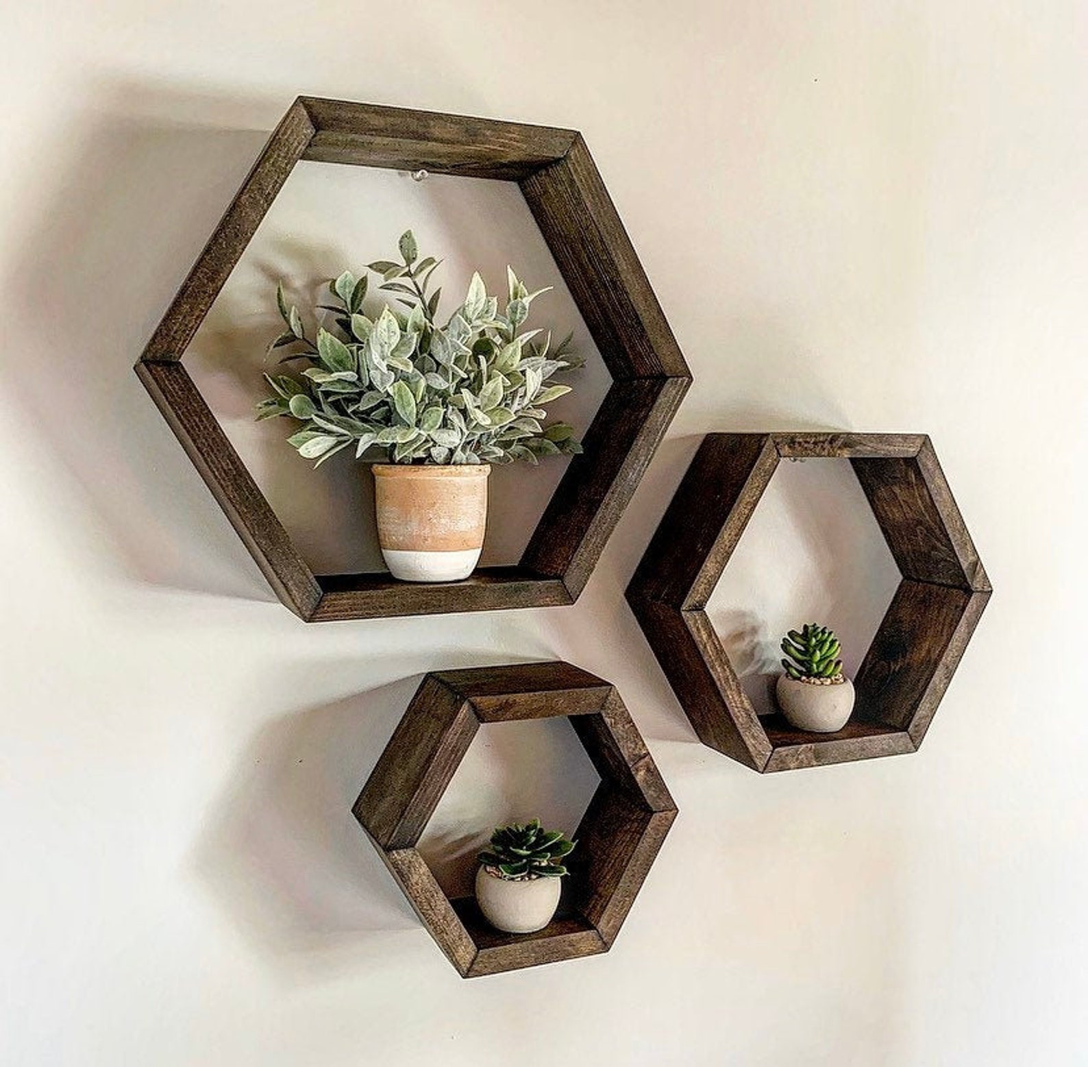 Set of 3 Hexagon Floating Shelves / Floating Shelf / Floating Shelves ...