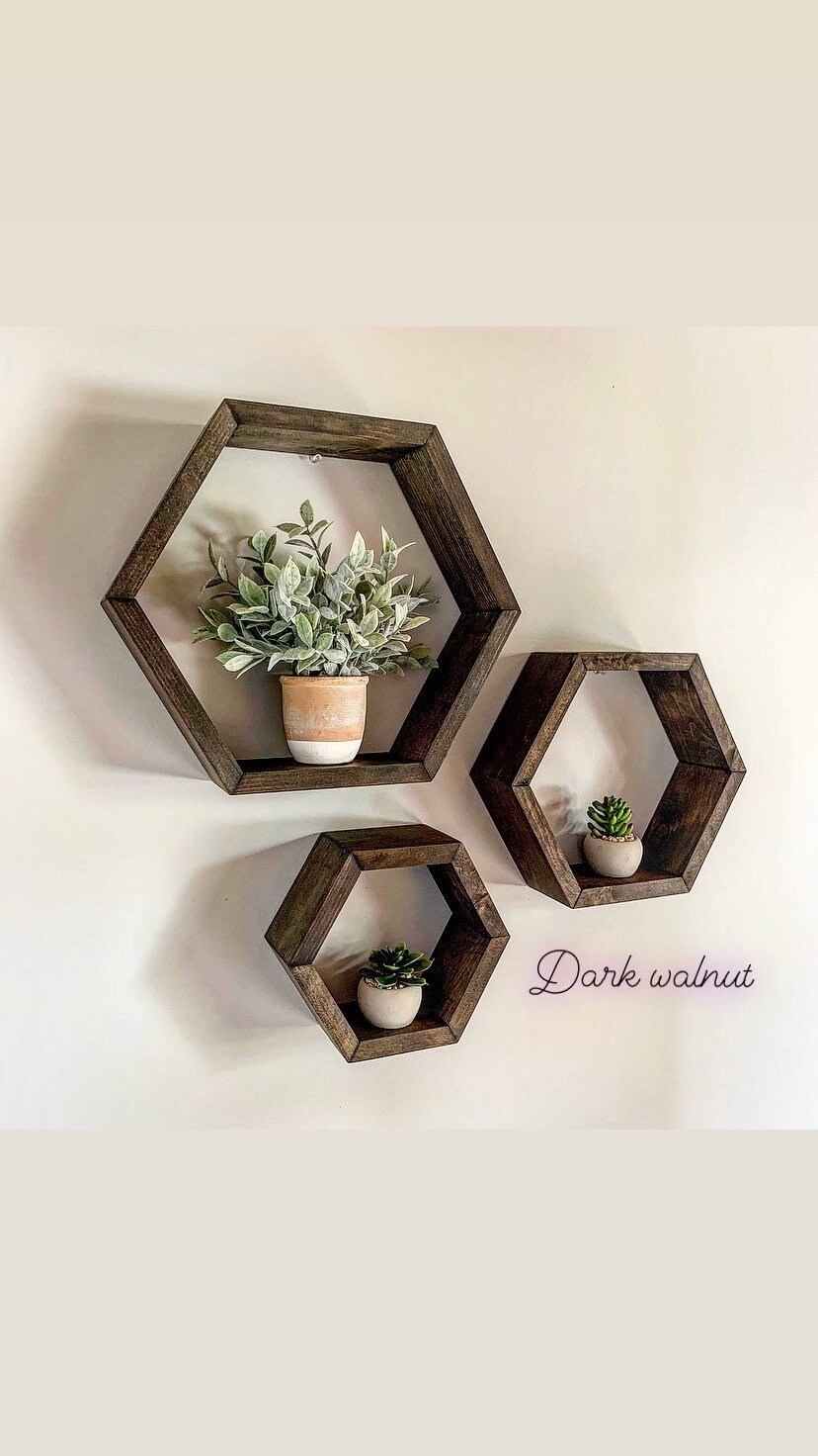 Set of 3 Hexagon Floating Shelves / Floating Shelf / Floating | Etsy