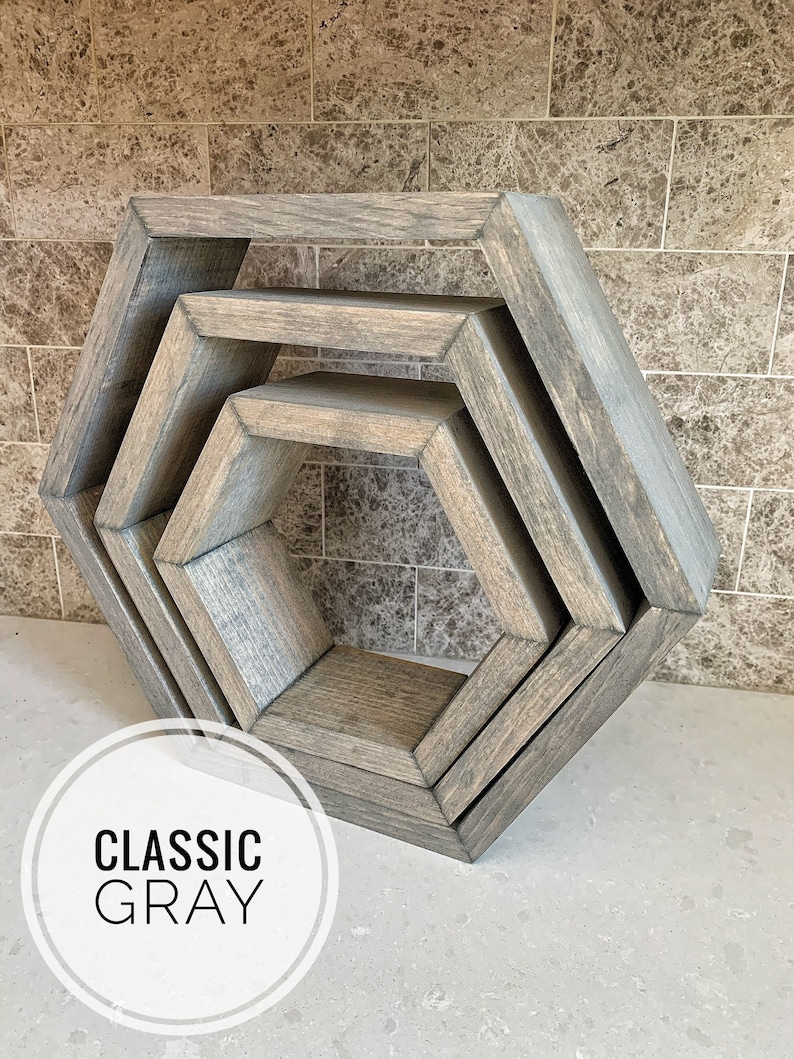 Set of 3 Hexagon Floating Shelves / Floating Shelf / Floating - Etsy