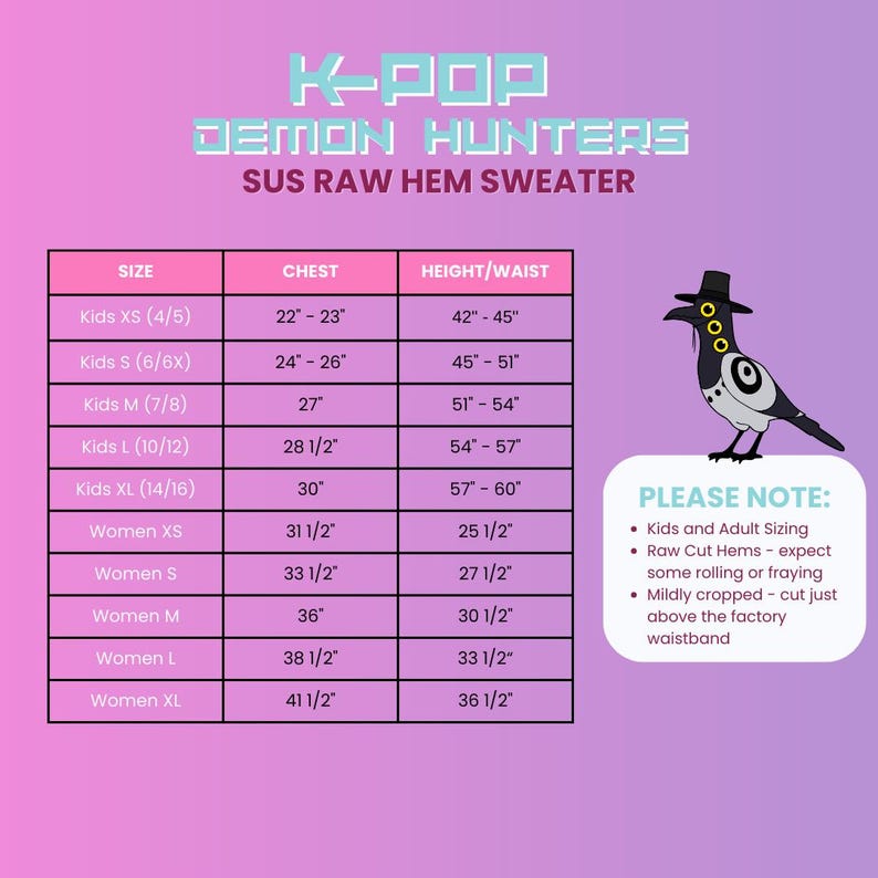 K-pop Demon Hunters "sus" Sussie Bird Crop Sweatshirt | Raw Hem Hoodie ...
