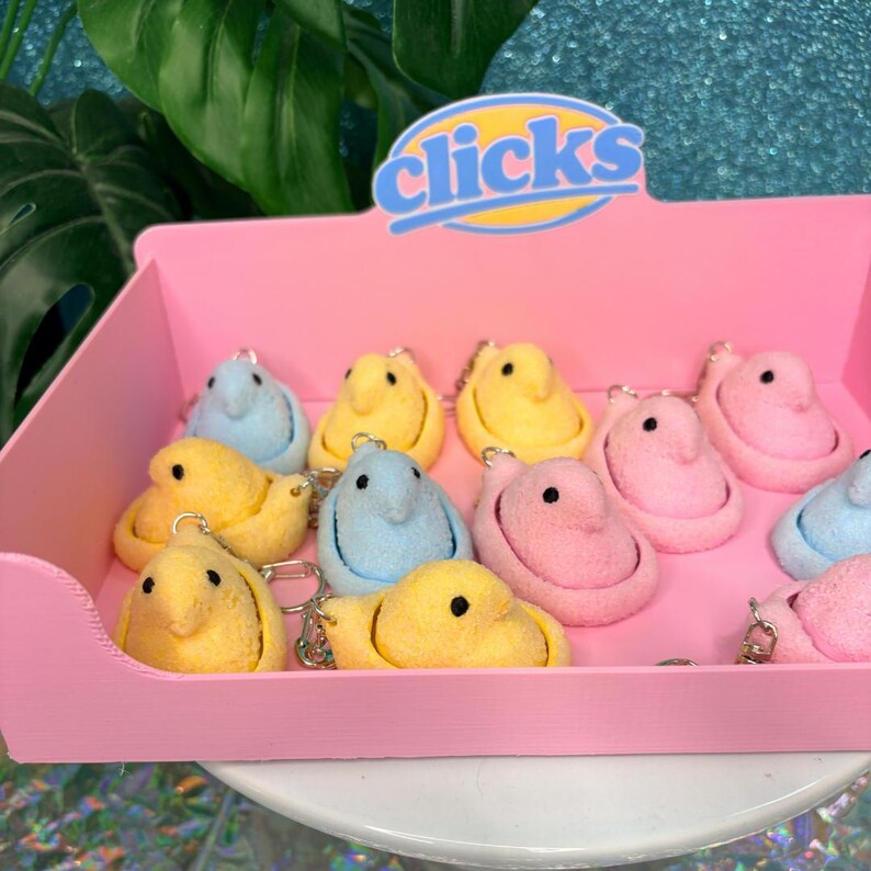 Easter Peep Marshmallow Fidget Clicker Keychain – Clicker Toy | Kawaii ...