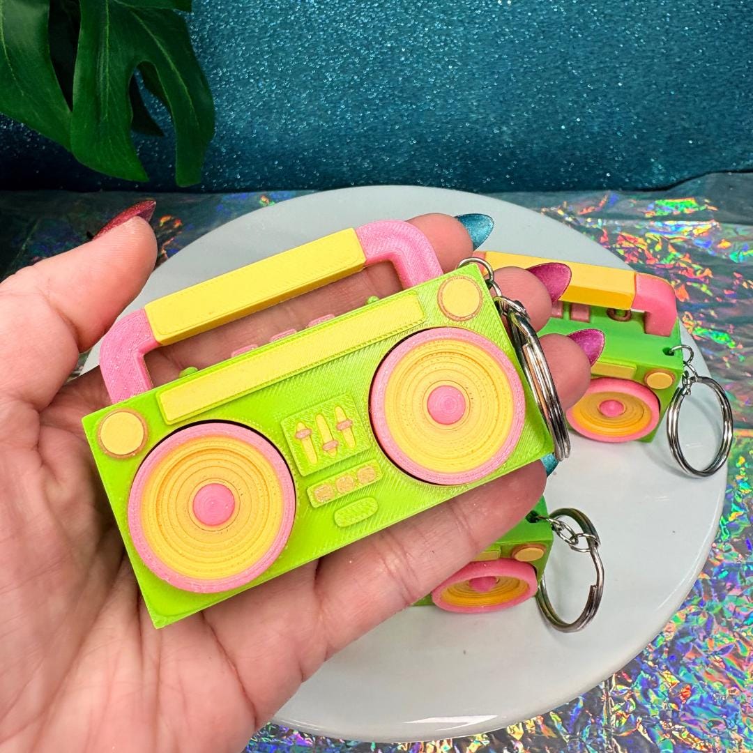 Boombox Fidget Clicker – Clicker Toy | Kawaii Retro Neon Glitter ...
