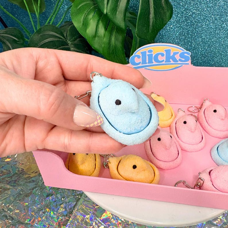 Easter Peep Marshmallow Fidget Clicker Keychain – Clicker Toy | Kawaii ...