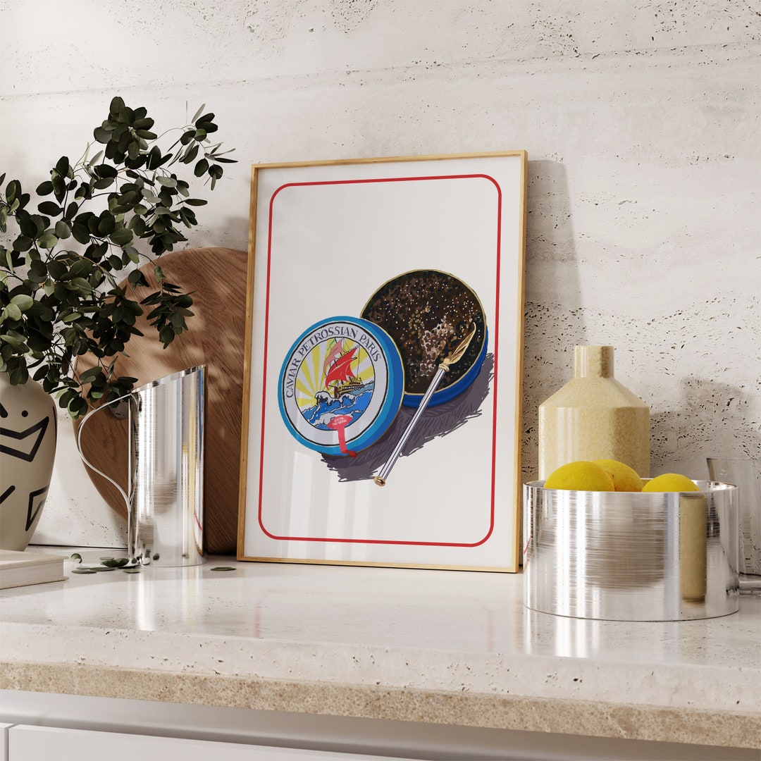 Elegant Caviar Print for Stylish Kitchen Decor | Gastronomy Gift for ...