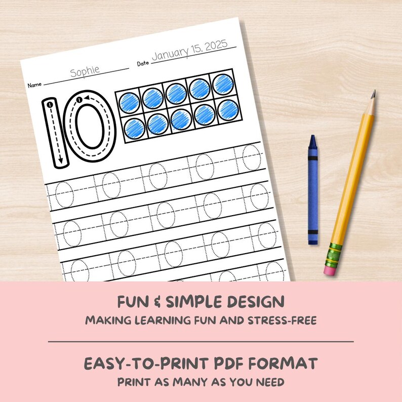 Number Practice Worksheets – Digital Download - Etsy