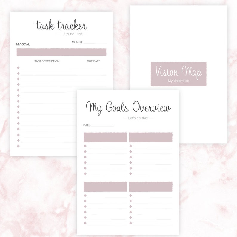 Goal Planner Printable Task Tracker Habit Tracker Goal - Etsy Australia