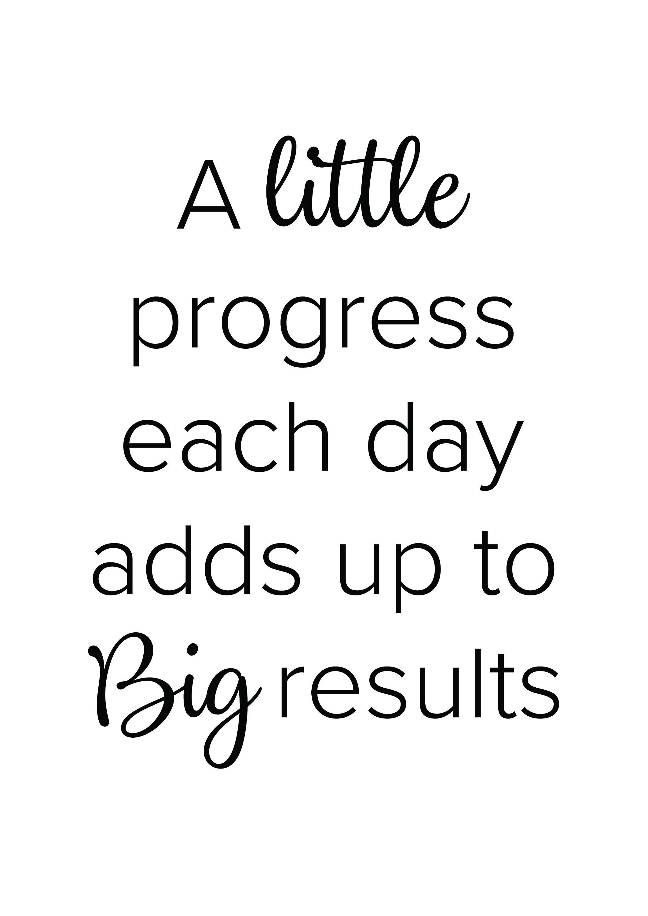 A Little Progress Each Day Adds up to Big Results - Etsy Australia