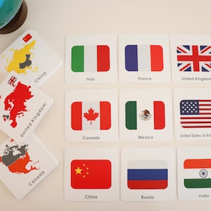 Montessori Countries and Cultures Cards 108 Pcs. / Montessori Flash ...
