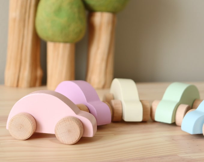 Wooden Pastel Cars - Etsy