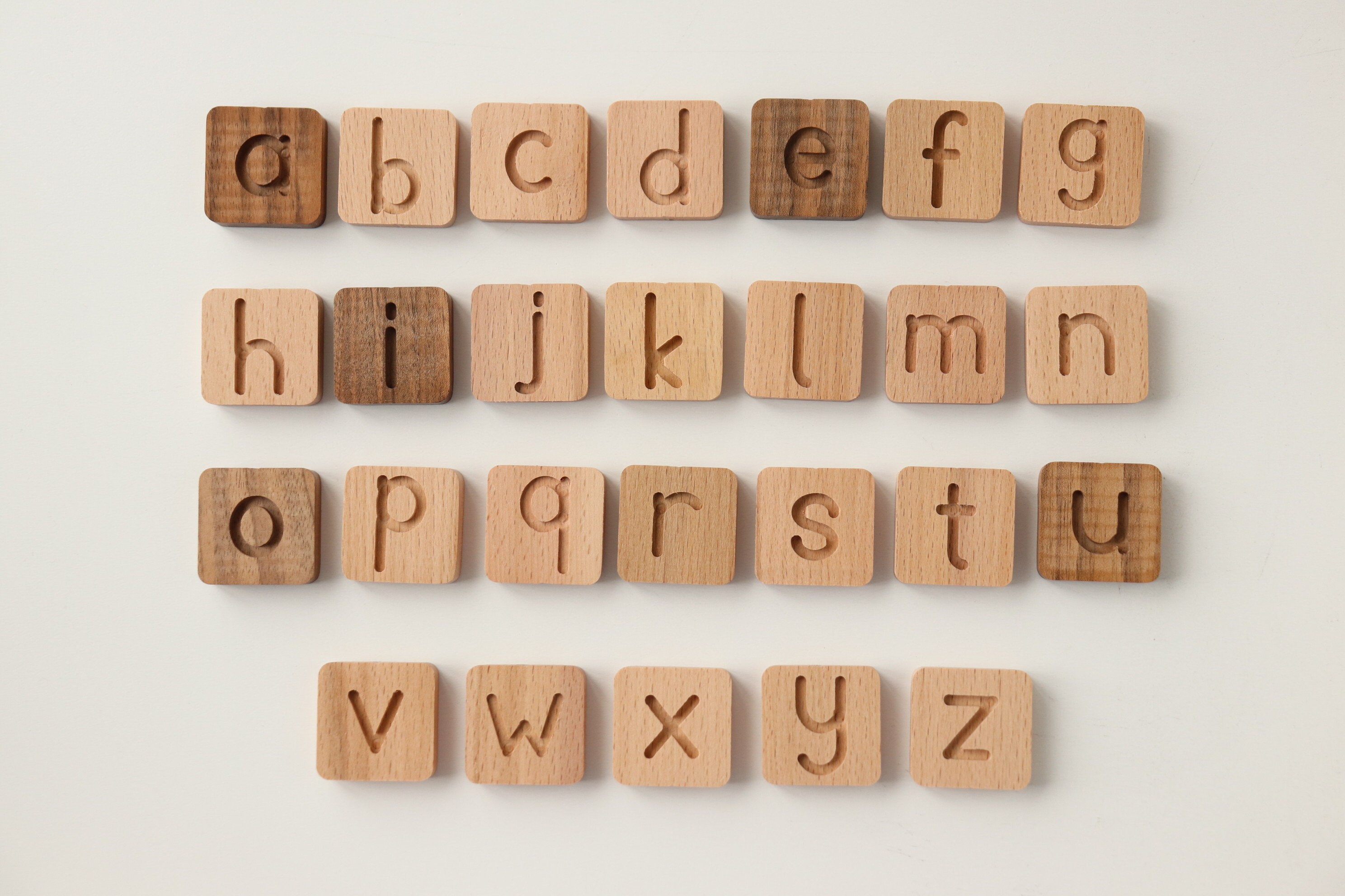 Wooden Letter Tiles / 26 Pcs Lowercase Letter set | Etsy