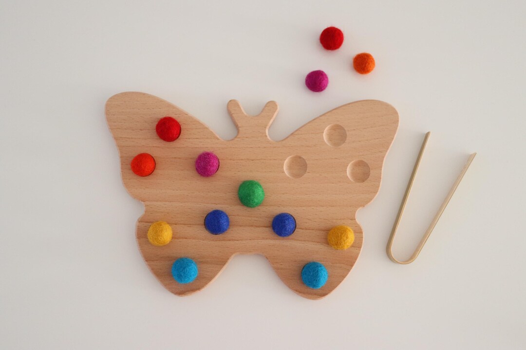 Butterfly Fine Motor Board: Beech Wood Activity Toy - Etsy