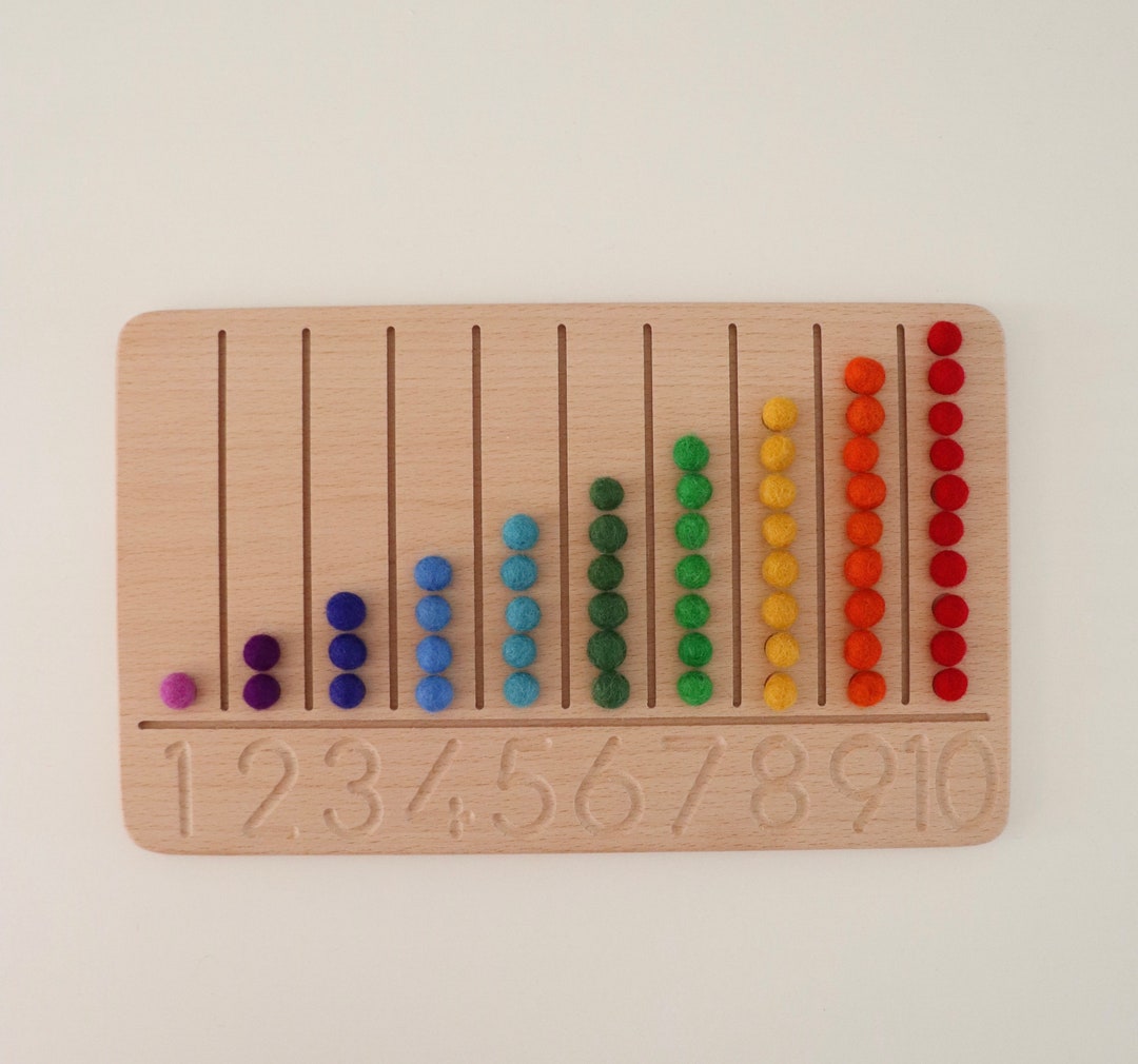Number Counting Board & Rainbow Balls - Etsy