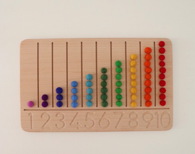 Number Counting Board & Rainbow Balls - Etsy
