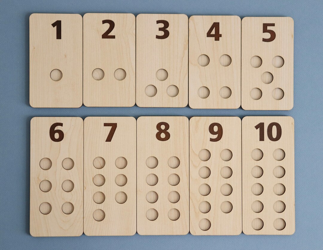 Number Counting Boards / Montessori Counting Boards (1-10) / Wooden ...
