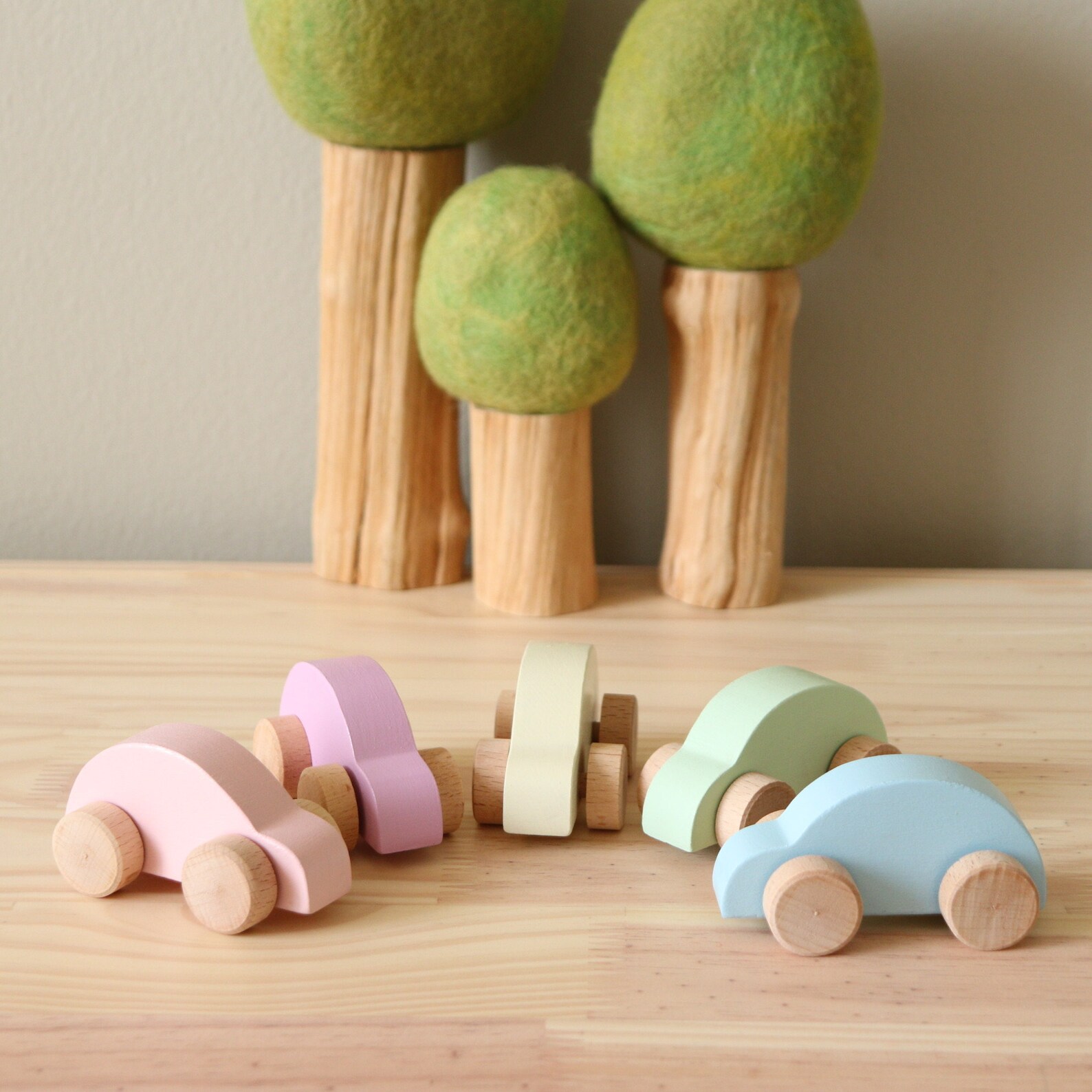 Wooden Pastel Cars - Etsy