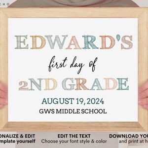 First Day of School Printable, Back to School Sign, First & Last Day of ...