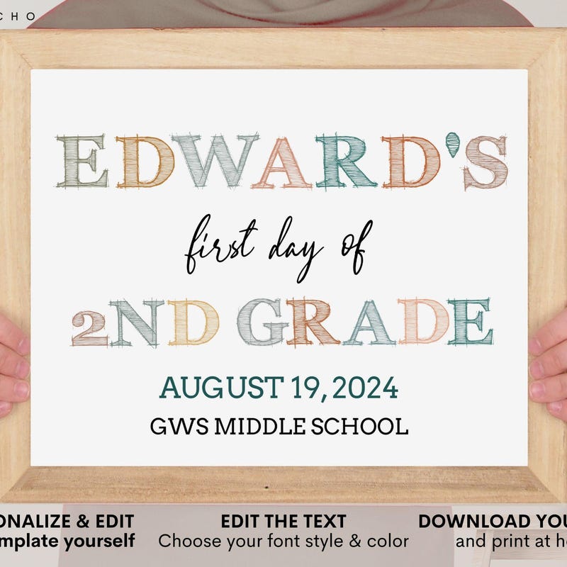 First Day of School Printable - Etsy
