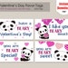 Panda Valentines Day Tags, Kids Valentine's Card, Printable Valentines ...