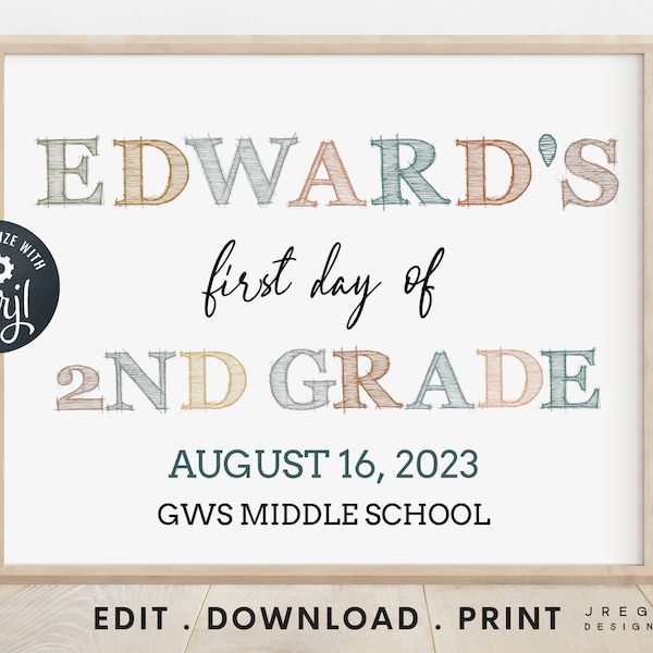 First Day of School Printable - Etsy