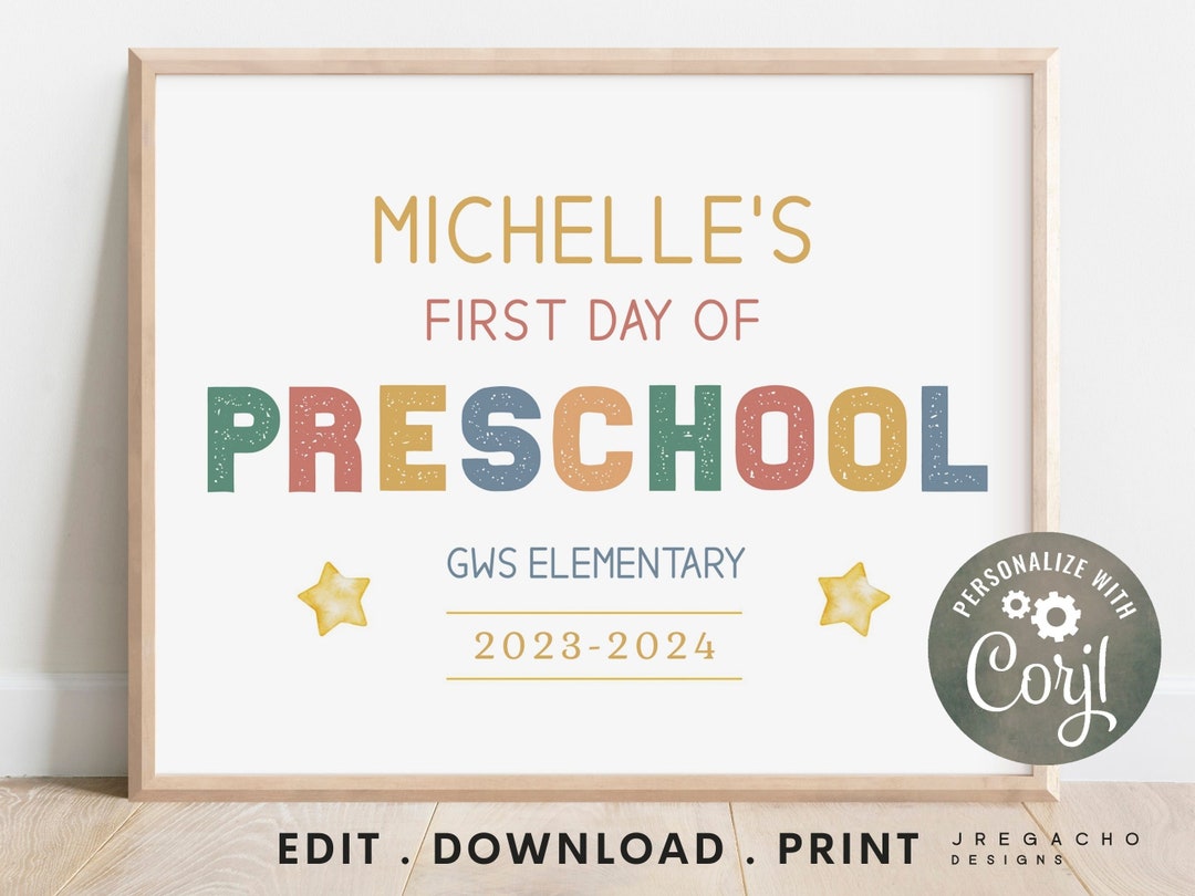 First Day of School Printable, Back to School Sign, First Day of School ...