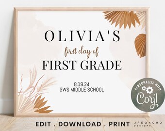First Day of School Printable, Back to School Sign, First & Last Day of ...