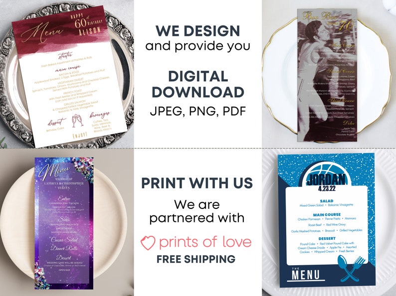 Custom Event Menu Custom Party Menu Custom Wedding Menu - Etsy