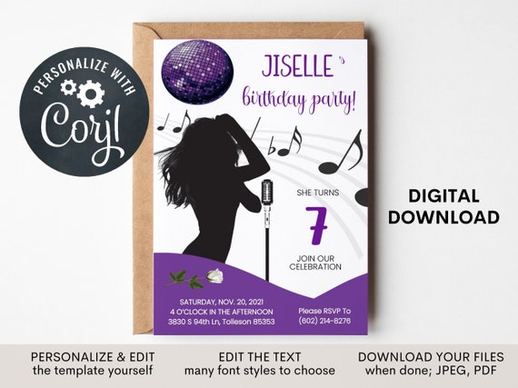 Singer Inspired Birthday Singer Theme Music Notes Singer - Etsy