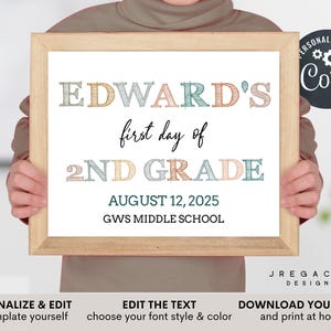 First Day of School Printable, Back to School Sign, First & Last Day of ...