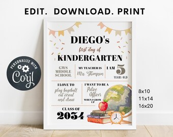 First Day of School Printable, Back to School Sign, First & Last Day of ...