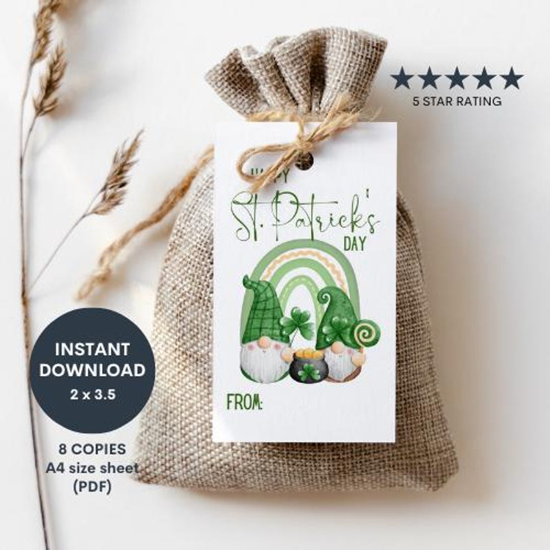 St. Patricks Day Gift Tags Printable Party Tags DIY Irish Gift Label ...