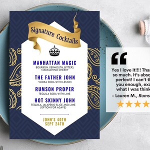 Custom Event Menu, Custom Party Menu, Custom Wedding Menu, Graphic ...