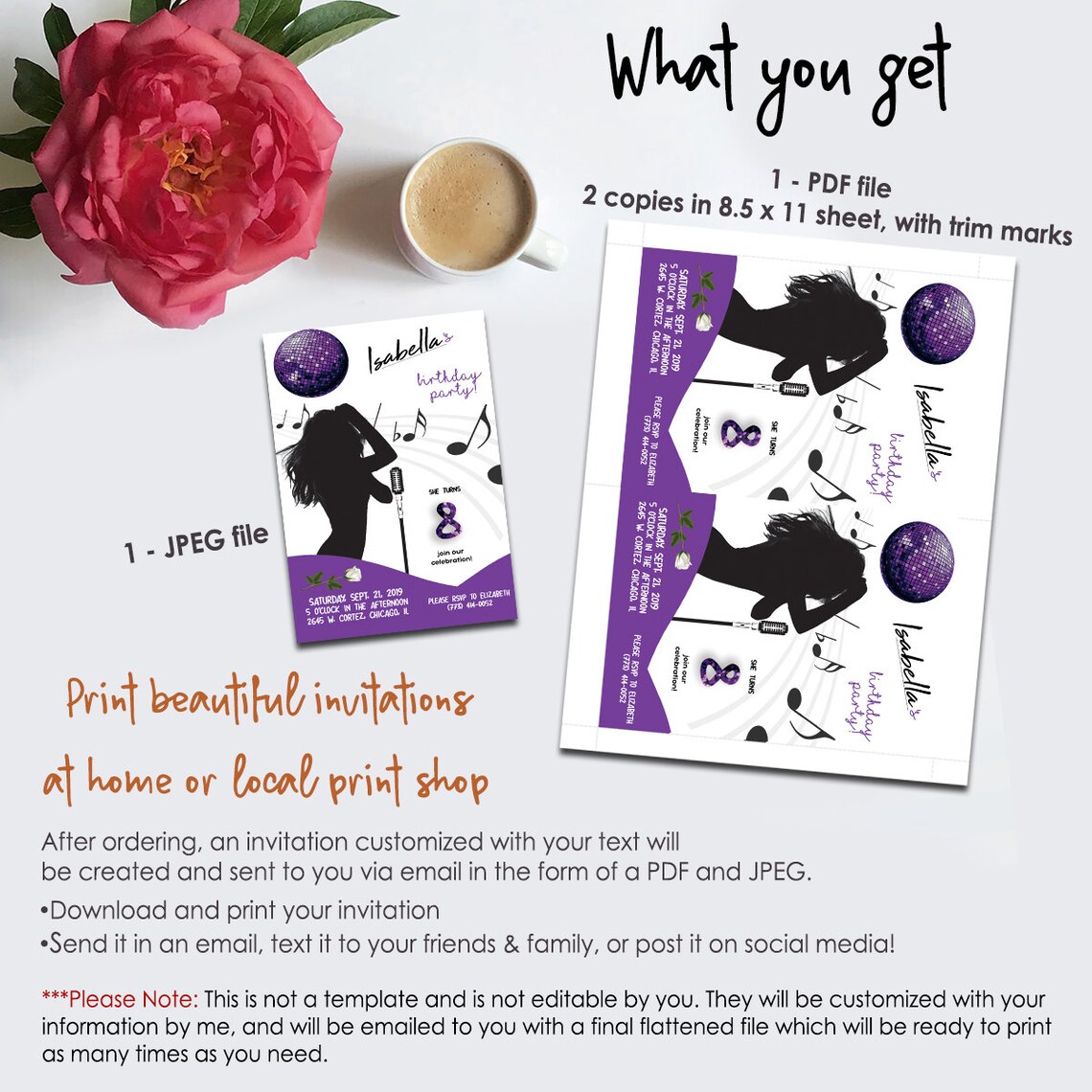 Singer Inspired Birthday Singer Theme Music Notes Singer | Etsy