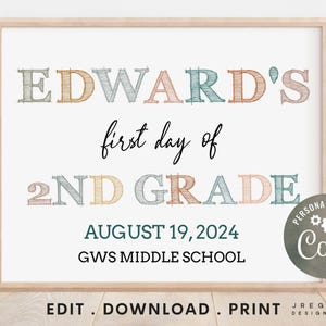 First Day of School Printable, Back to School Sign, First & Last Day of ...