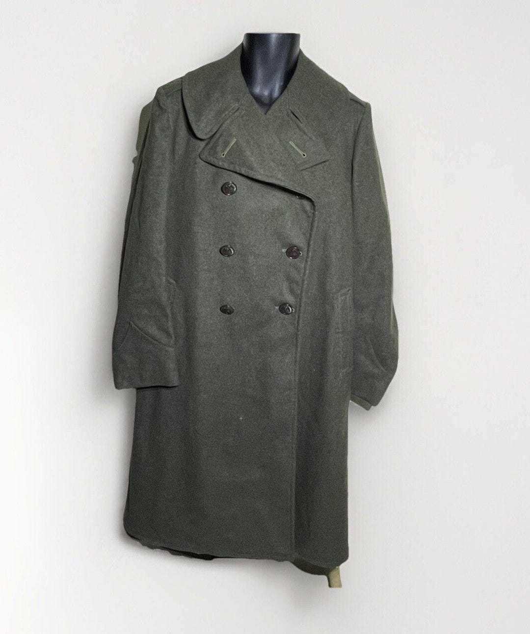 Vintage WW2 US Military Issue Uniform Trench Coat Wool Jacket USMC - Etsy