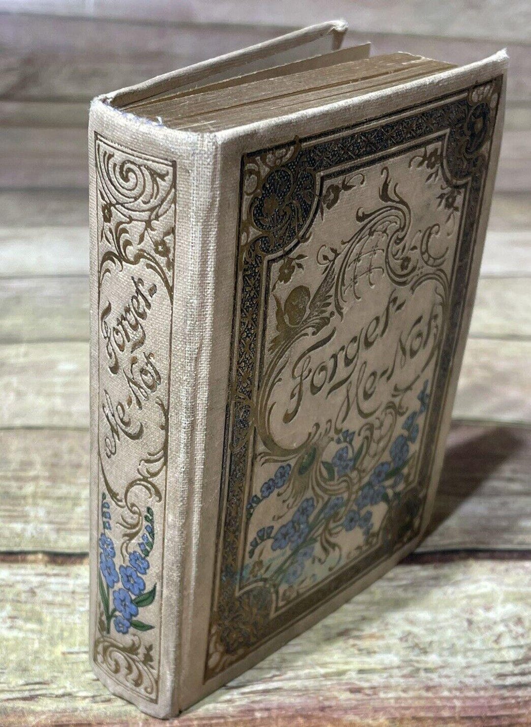 ANTIQUE Christian Forget Me Not Book Diary A Record of Friendship Theo ...