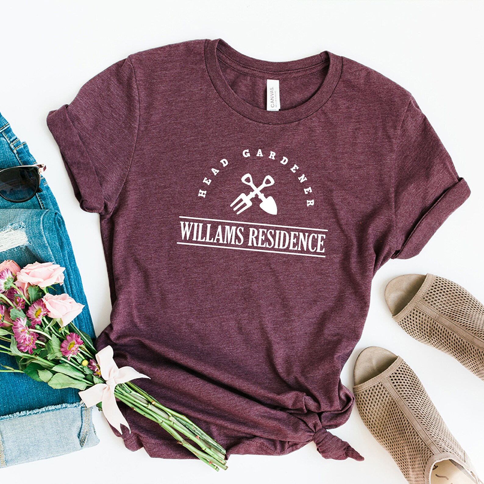 Gardening Hobby T-shirt, Personalised Head Gardener Shirt, Gift for Mum ...