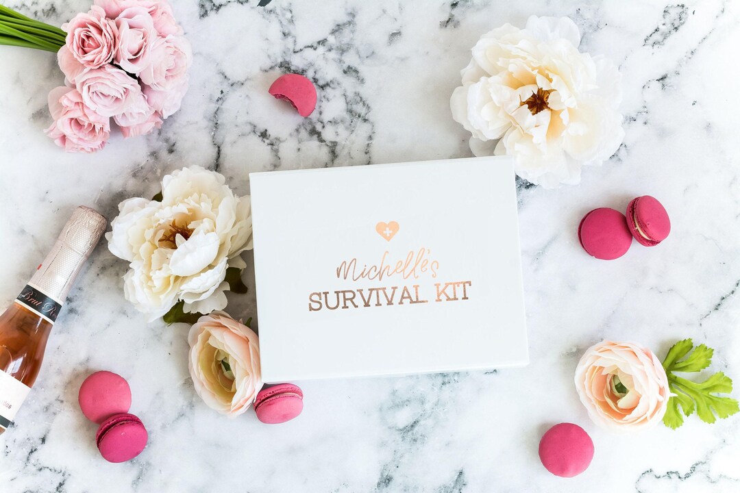 Foil Print Survival Kit Gift Box: Custom Bridal, University, Travel ...