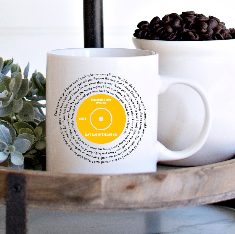 Couple's Mug Our Song Wedding Song Lyrics Record Mug With | Etsy
