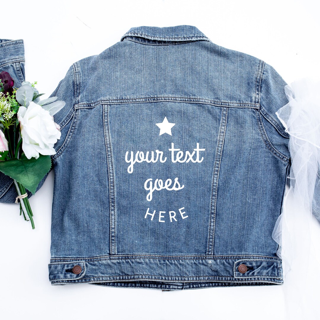 Personalized Denim Jacket: Custom Text, Bride Wedding Jean - Etsy