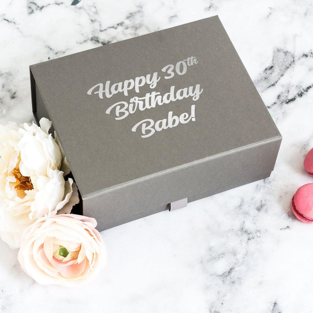 Custom Birthday Gift Box: Foil Lettering (multiple Sizes & Colors) - Etsy