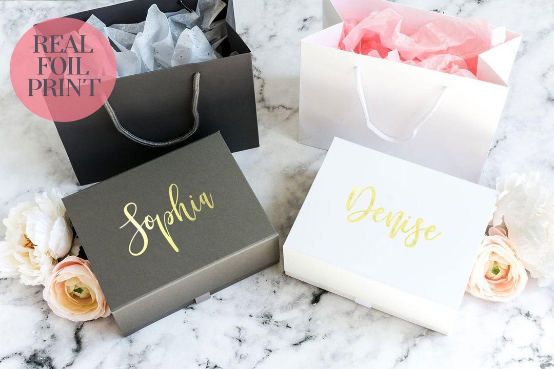 Real Foil Print, Personalised Gift Box With Name, Custom Gift Box With ...