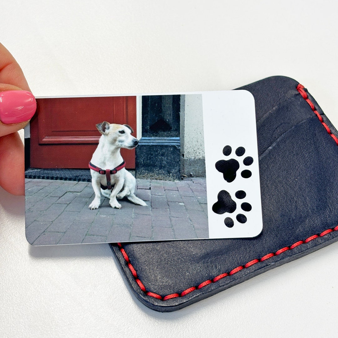 Personalised Pet Photo Wallet Card: Paw Print Keepsake, Dog or Cat ...