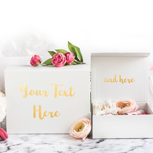 Real Foil Print Custom Text Gift Box Personalised Gift Box - Etsy
