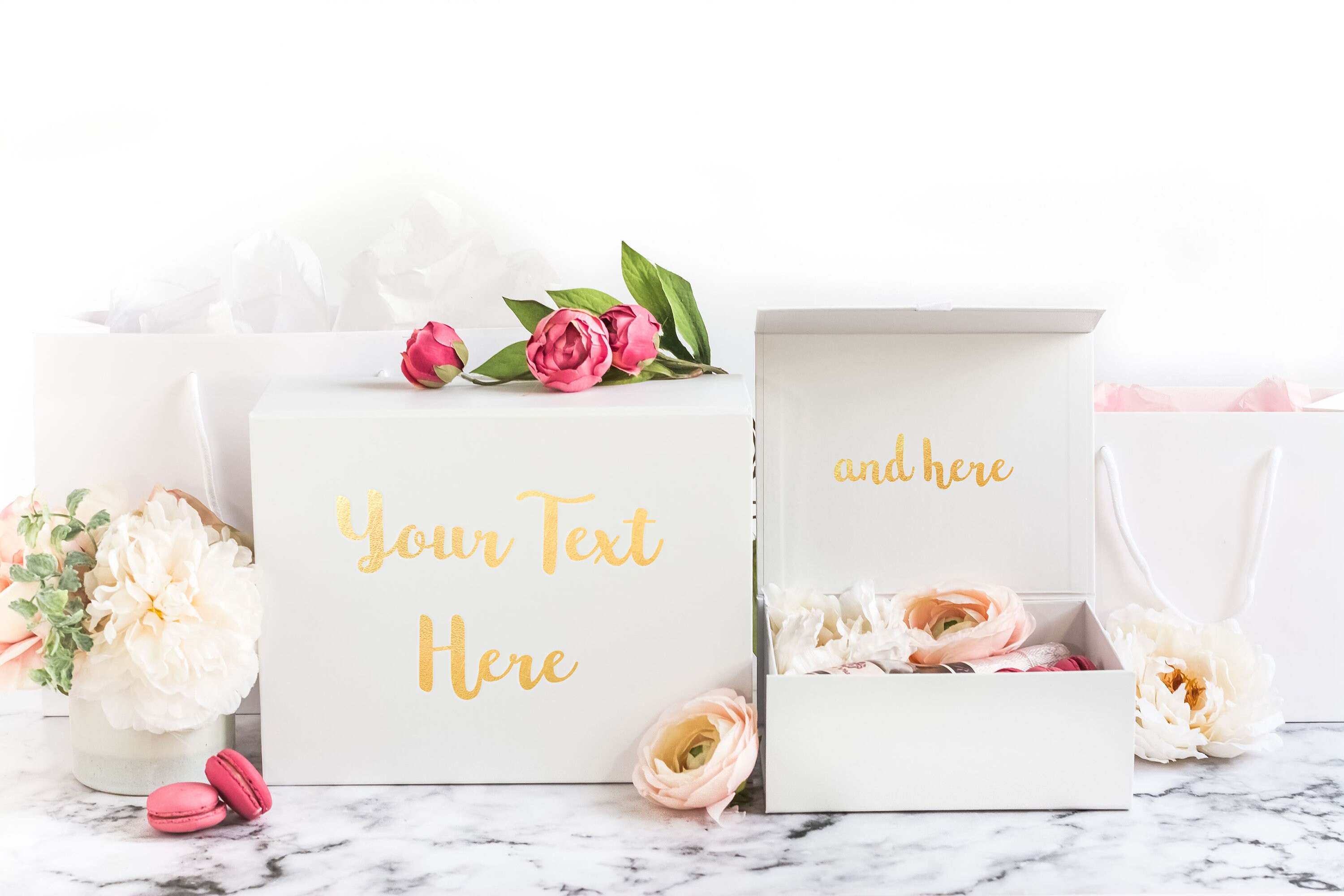 Real Foil Print Custom Text Gift Box Personalised Gift Box - Etsy