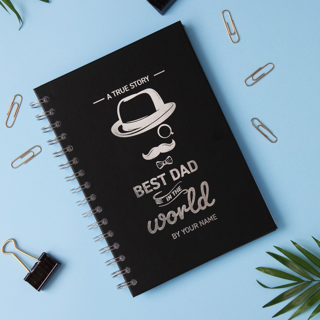 Personalised Father's Day Notebook: Foil Book Cover Print Personalized ...